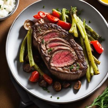 The Mouthwatering Delight Of A Perfectly Cooked 1 Inch Ribeye Steak In ...